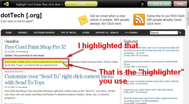 “Show them what’s important” – use Awesome Highlighter | dotTech