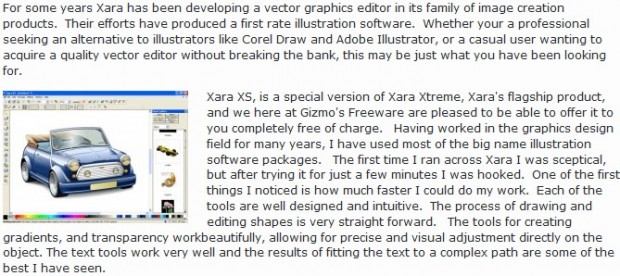 Free Xara XS (commercial vector graphics editor)! | dotTech