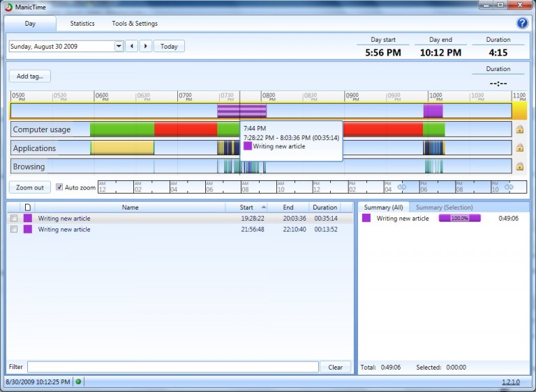 ManicTime: powerful time management utility that helps you keep track ...