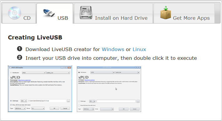 xPud: Quickly gain access to your files and/or the Internet by booting ...