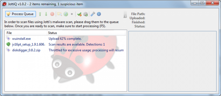 JottiQ: Desktop program for batch scanning files with Jotti’s malware ...
