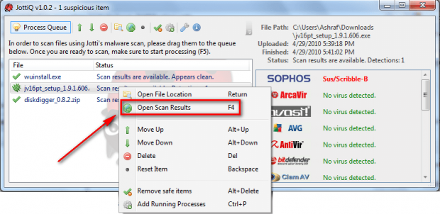 JottiQ: Desktop program for batch scanning files with Jotti’s malware ...