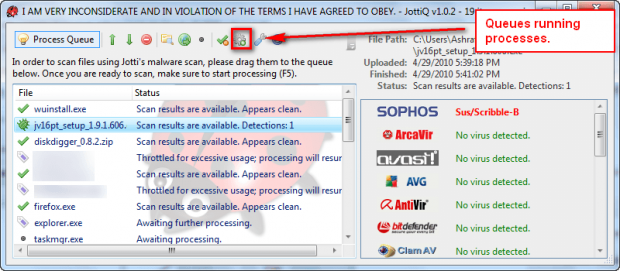 JottiQ: Desktop program for batch scanning files with Jotti’s malware ...