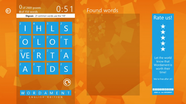 Find words in a square with Wordament [Windows 8] | dotTech