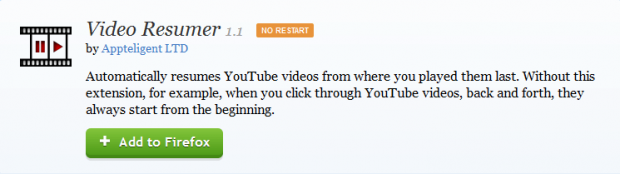 [Firefox, Chrome] Resume unfinished YouTube videos from where you left ...