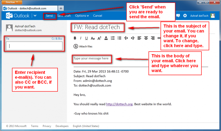 How to forward emails and reply-all in Outlook.com (the new Hotmail ...
