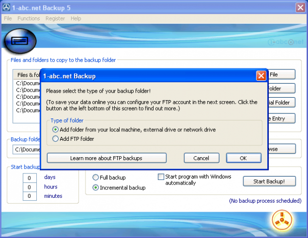 [Windows] Backup your files and folders with 1-abc.net Backup, a ...