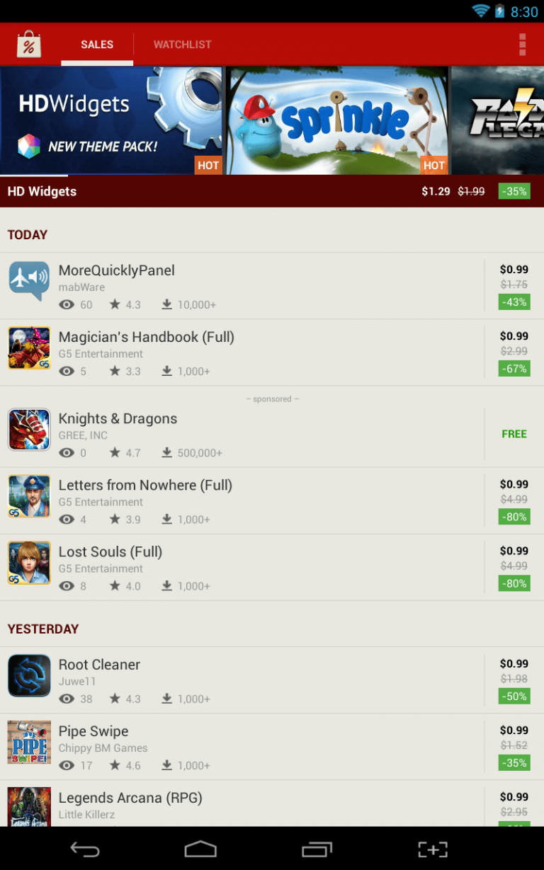 [Android] Find sales and discounts on apps and games in Google Play ...
