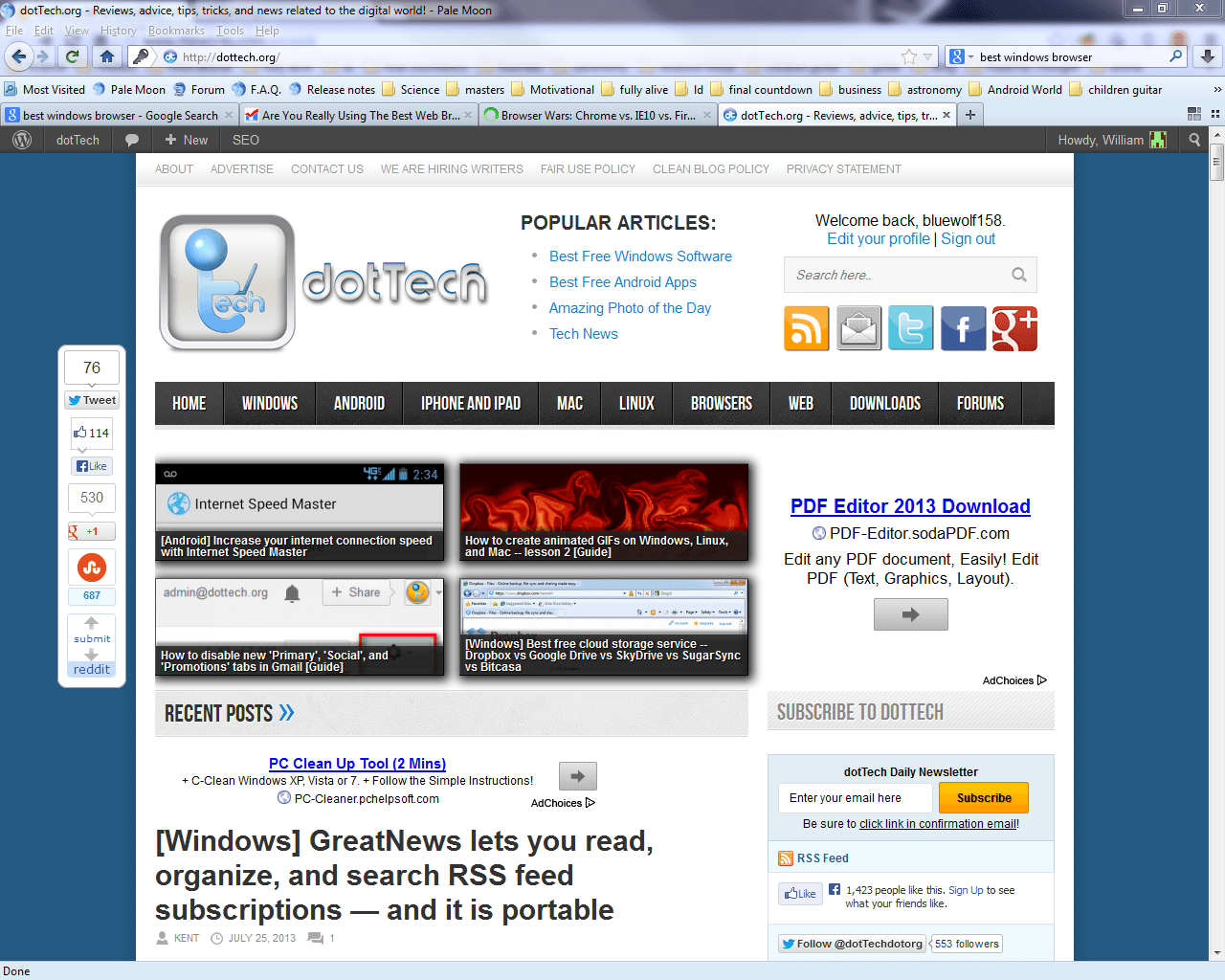Pale moon screen | dotTech