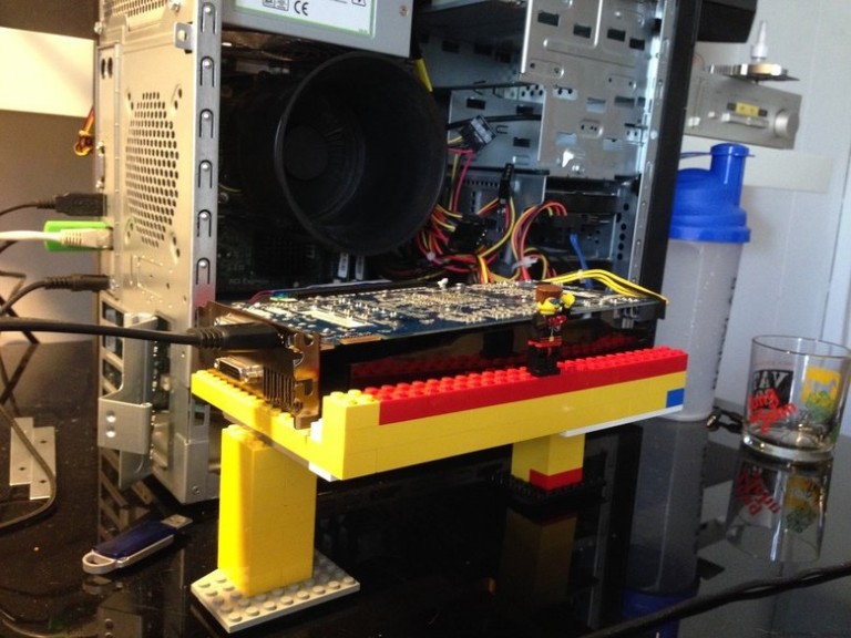 Genius use of LEGO: holding up a GPU that can’t fit inside your ...