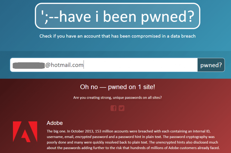 [Web] Have I Been Pwned finds out if your account has been hacked or ...