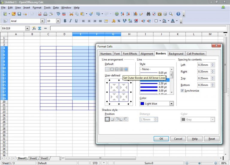 How To Add Colored Grids To Openoffice Calc Spreadsheets Guide Dottech