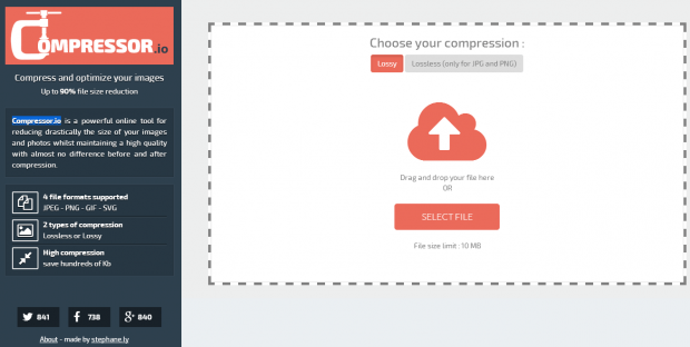 [Web] Easily compress JPEG, PNG, SVG and GIF images with Compressor.io ...