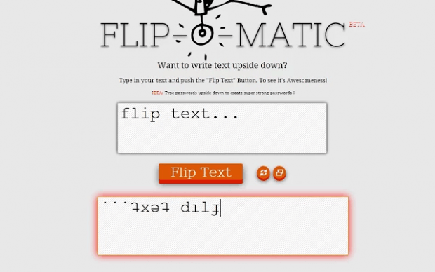 [Web] Flip text upside down with Flip-O-Matic | dotTech