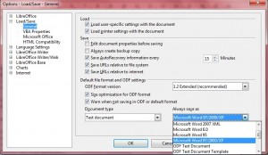 How to select an alternative LibreOffice default file format [Tip ...