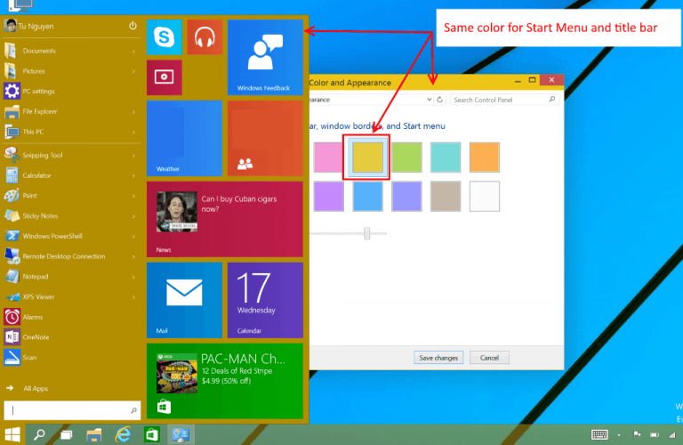 How to change the Start Menu color in Windows 10 [Tip] | dotTech