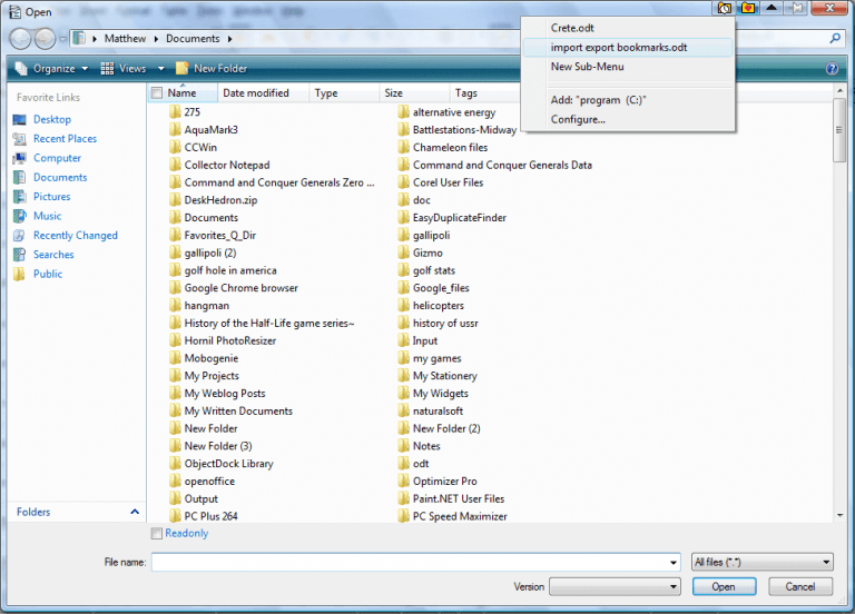 How to add file and folder shortcuts to the Open File dialog box in ...