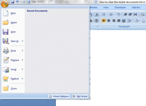 How to clear the recent documents list in Microsoft Word 2007 [Tip ...