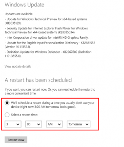 How to manually schedule an update restart in Windows 10 [Tip] | dotTech