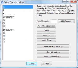 How to add characters and symbols to documents from a hotkey menu in ...