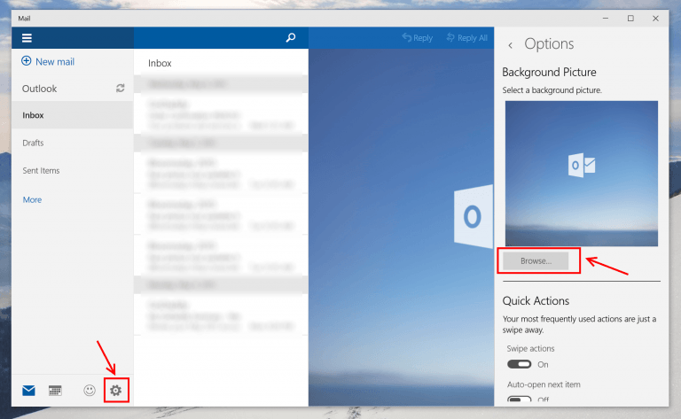 How to change Outlook Mail app background picture in Windows 10 [Tip ...