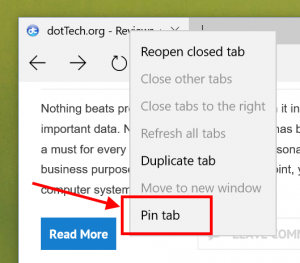 How to pin tabs in Microsoft Edge [Tip] | dotTech