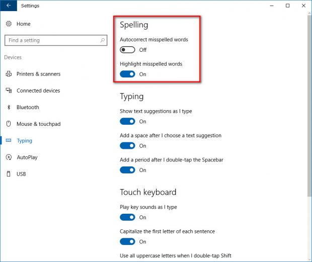 How to turn on/off spell checking in Windows 10 [Tip] | dotTech